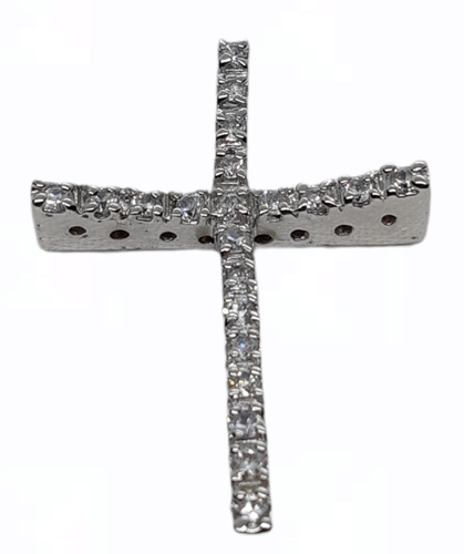 Vintage Cross Pendant Sterling Silver with rhinestones marked E J 825 ...