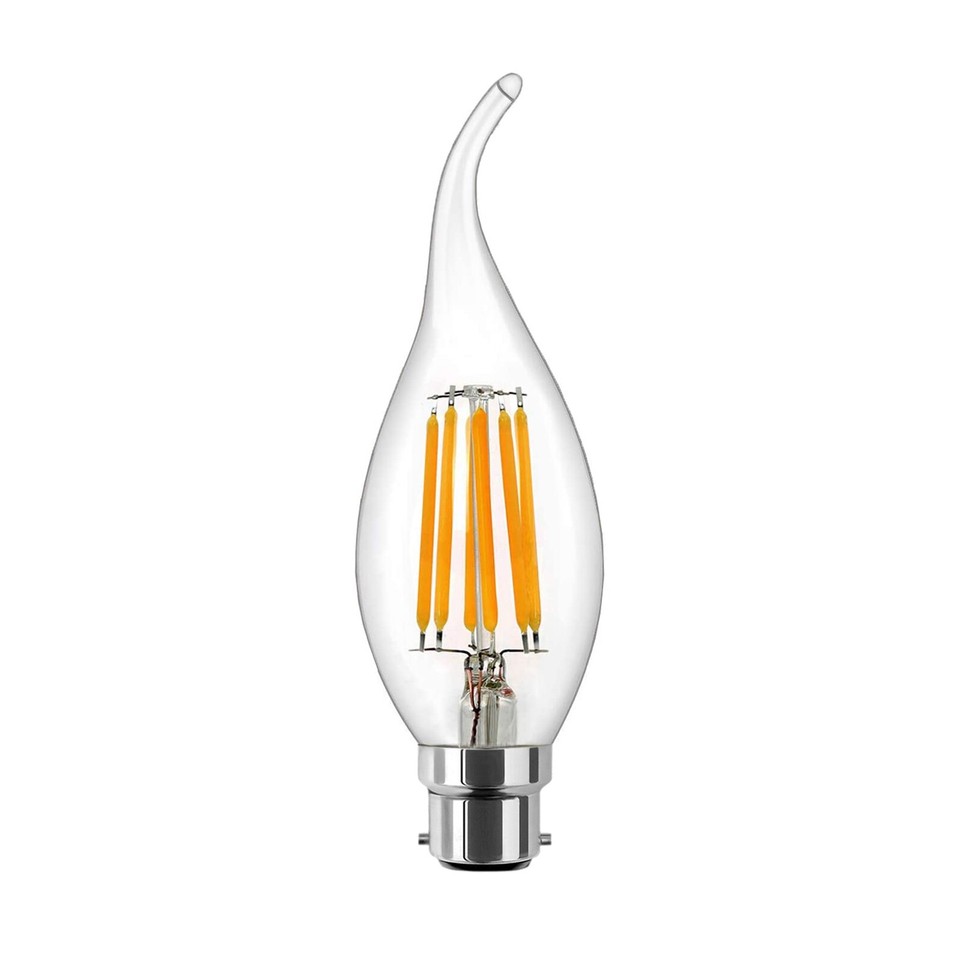 LED Filament Bulbs E14 E27 B15 B22 Dimmable Clear Amber Glass ...