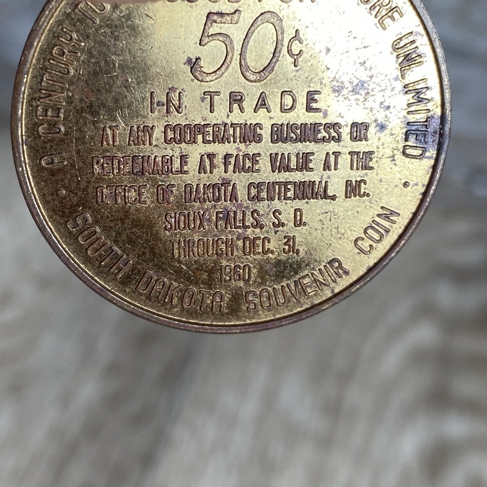 Vintage Dakota Territory Centennial Coin 50 Cent Trade Token 1861-1961 ...