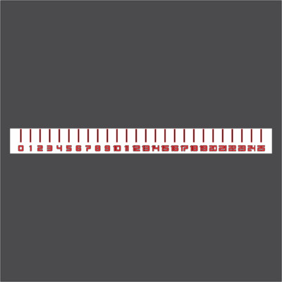 25" RED/WHITE Fish Ruler Carpet Graphic Decal Non-Skid for Bass Boat ...