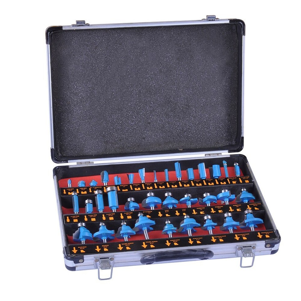 35Pcs/Set 1/4 6.35MM Shank Milling Cutter Router Bit Engraving Cutting ...