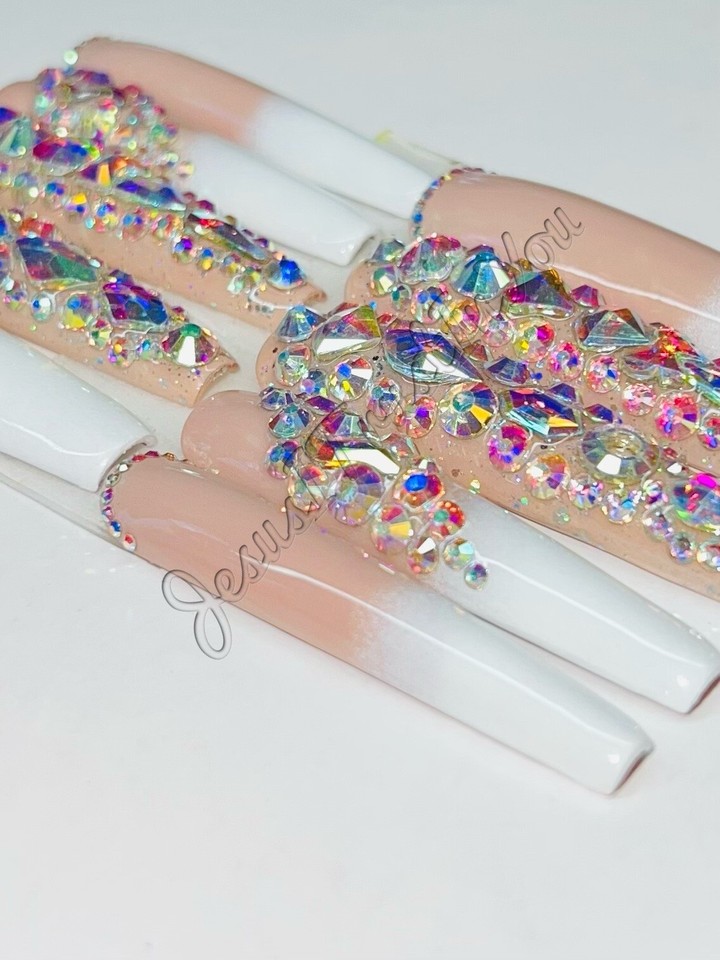3X XXXL BALLERINA - SPARKLE- NEW GEL PRESS ON NAILS GLUE ON NAILS | eBay