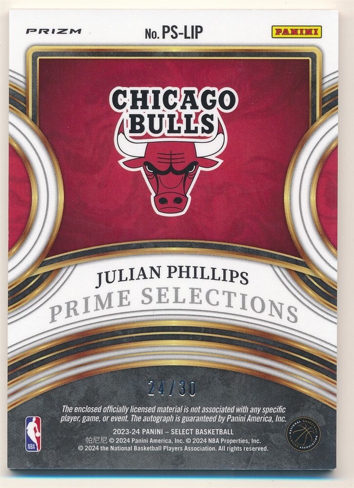 JULIAN PHILLIPS 2023/24 SELECT RC NEON ORANGE PULSAR FOTL AUTO 3 COLOR ...