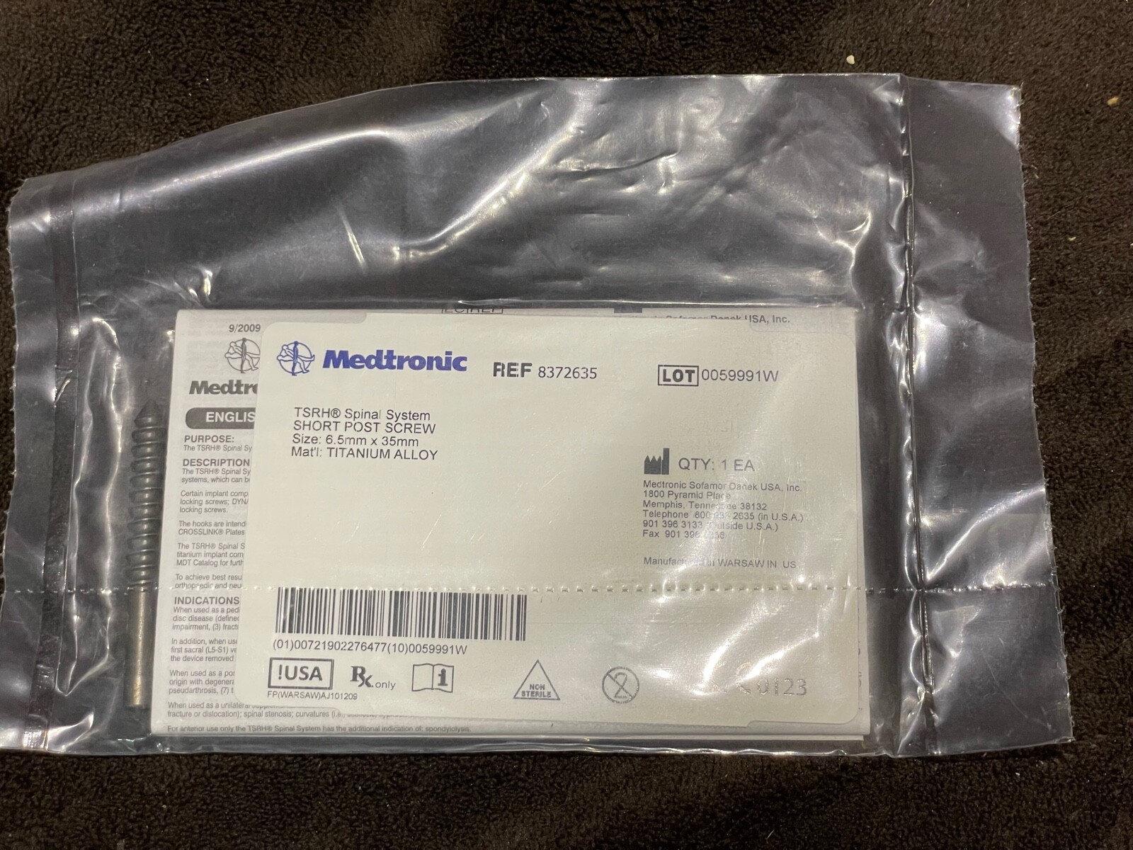 Medtronic TSRH Short Post Screw 6.5mmx35mm 8372635 | eBay