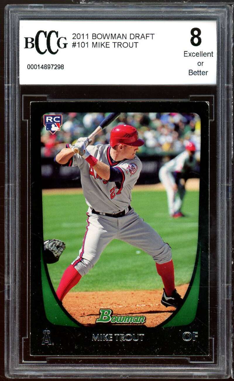 2011 Bowman Draft #101 Mike Trout Rookie Card BGS BCCG 8 Excellent+ | eBay