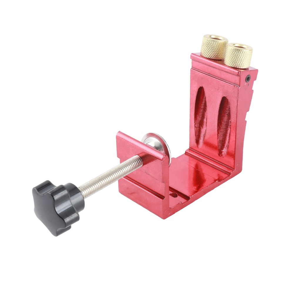Red 15° Woodwork Hole Positioning Jig with Adjustable Drill Parts ...