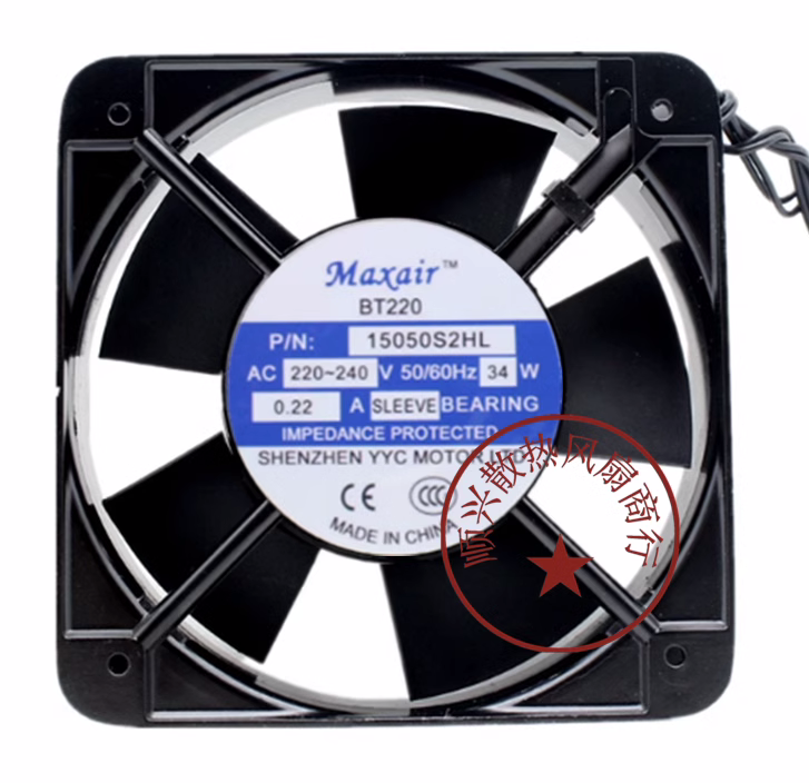 1 PCS Maxair Fan BT220 15050S2HL AC 220-240V 15050 15cm 2 wire Aluminum ...