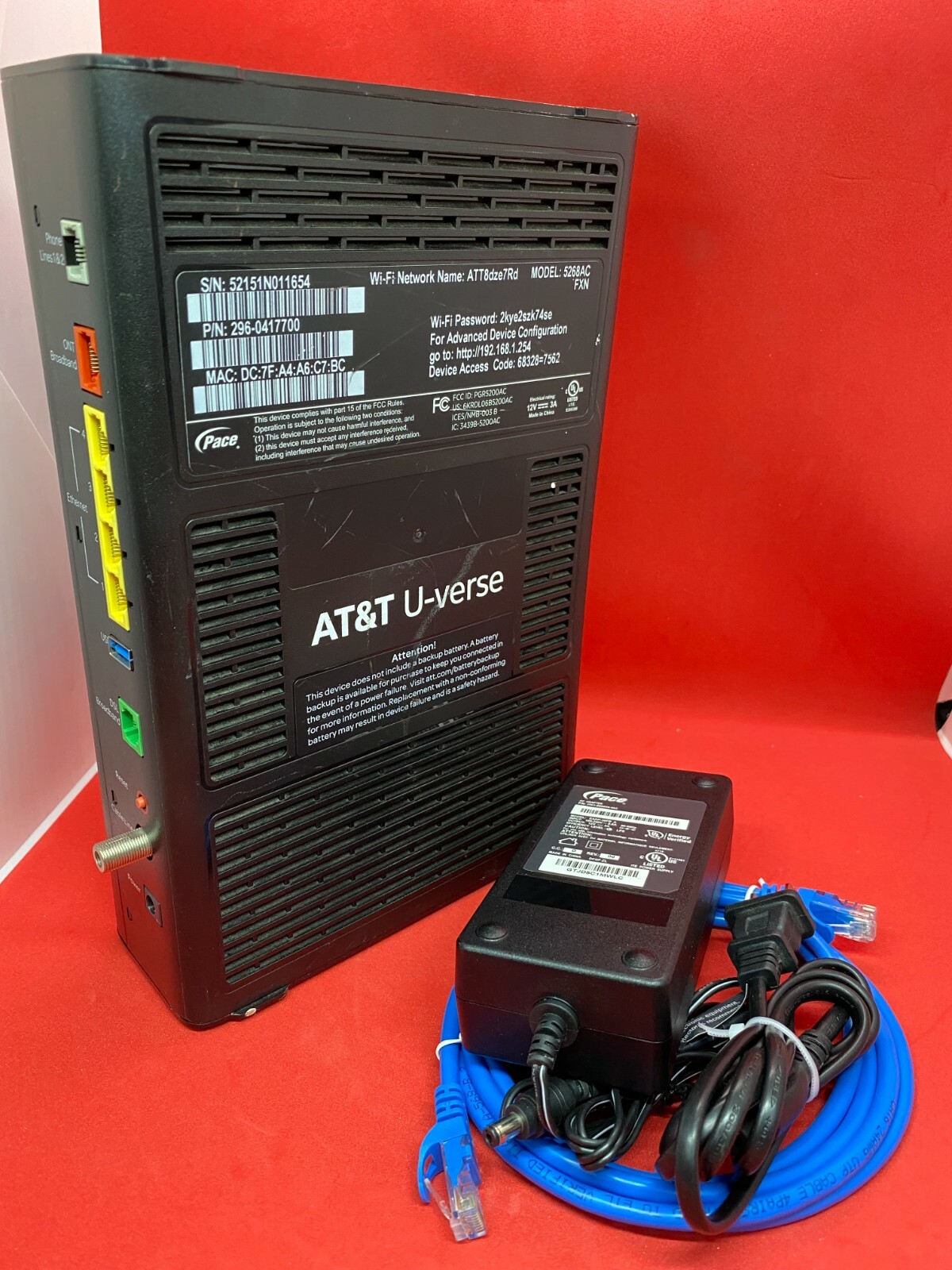 AT& T U-Verse Pace 5268AC Gateway Internet Wireless Modem Router | eBay