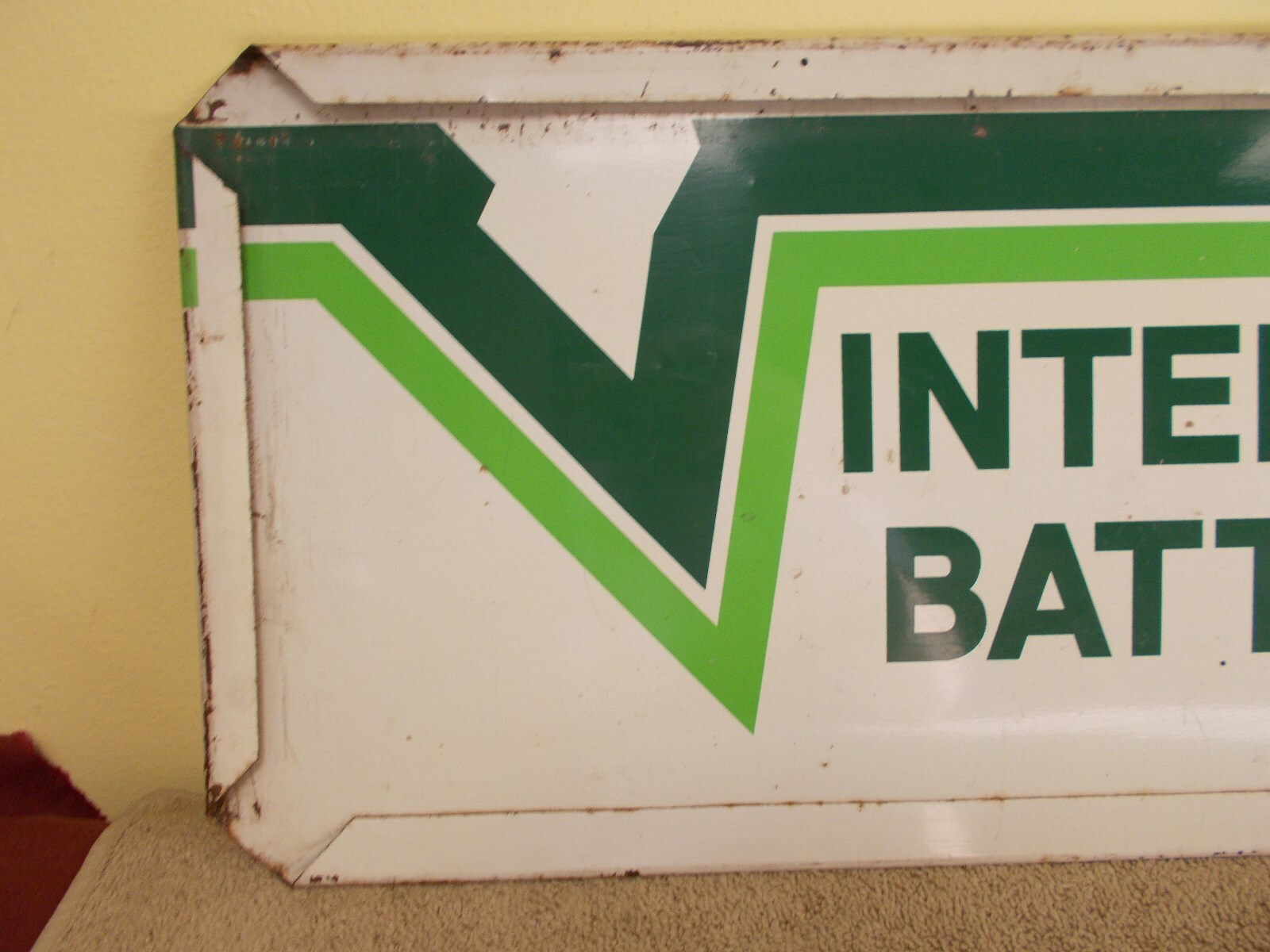 VGT INTERSTATE BATTERY SIGN METAL RACK TOPPER ADVERTIZING GAS OIL ...