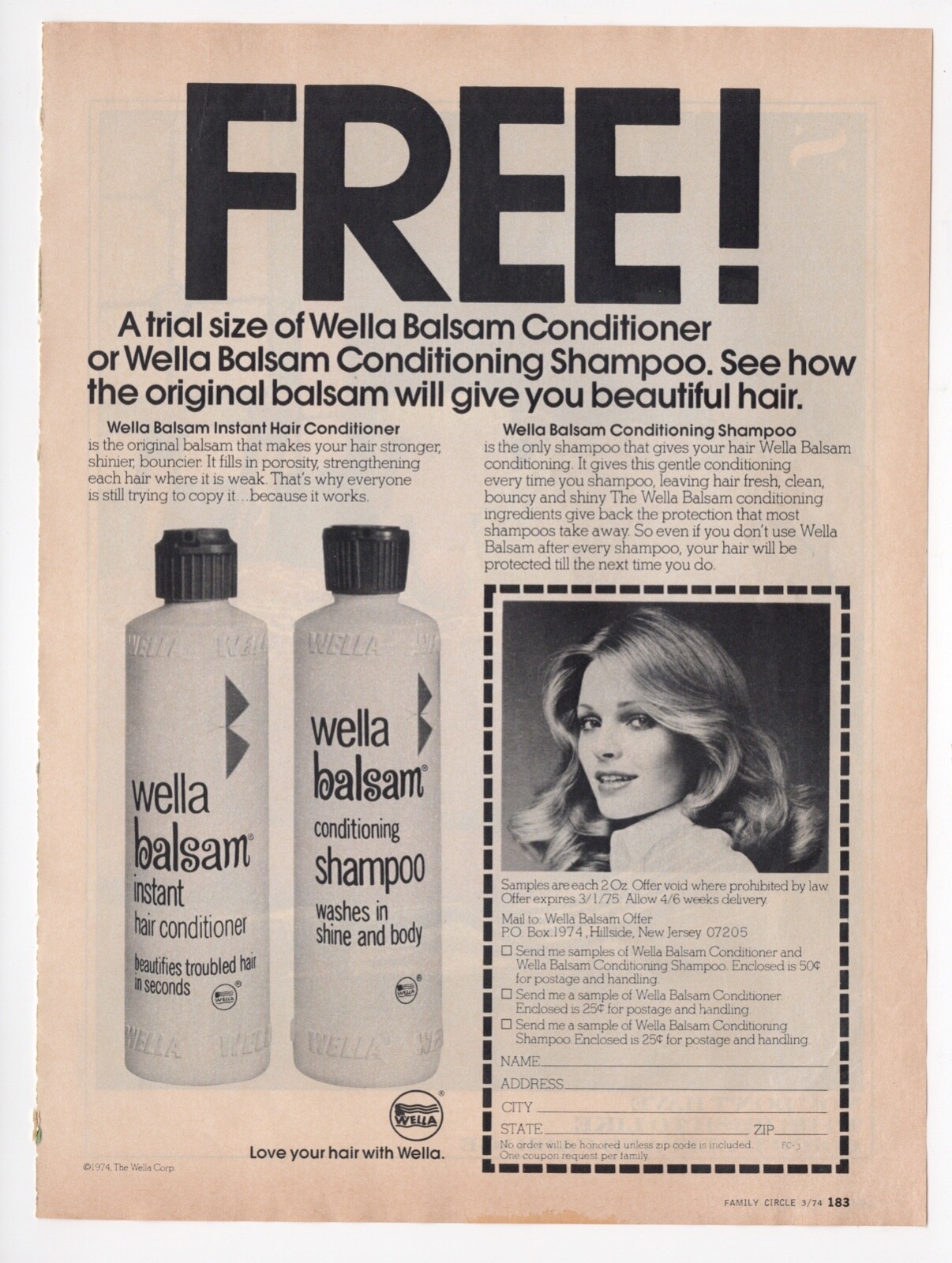 vintage 1970s mag print ad WELLA BALSAM Shampoo Hair Care version 2 | eBay