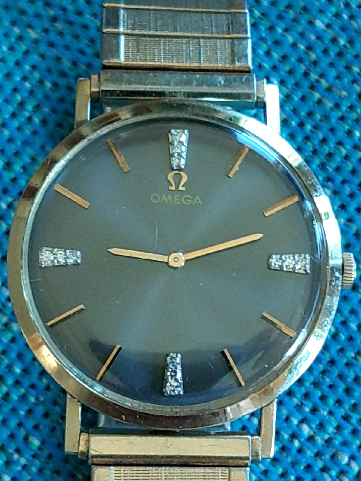 1960's OMEGA D6672 DIAMOND Dial 14K Yellow Gold Ultra… - Gem