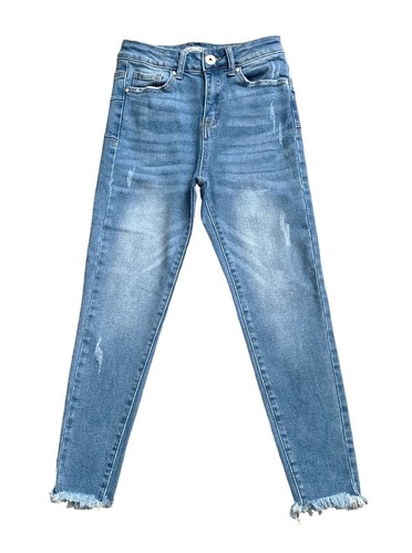 BLUE SAVVY Womens Size 3 Ripped Raw Hem Cropped Skinny High Rise Blue ...