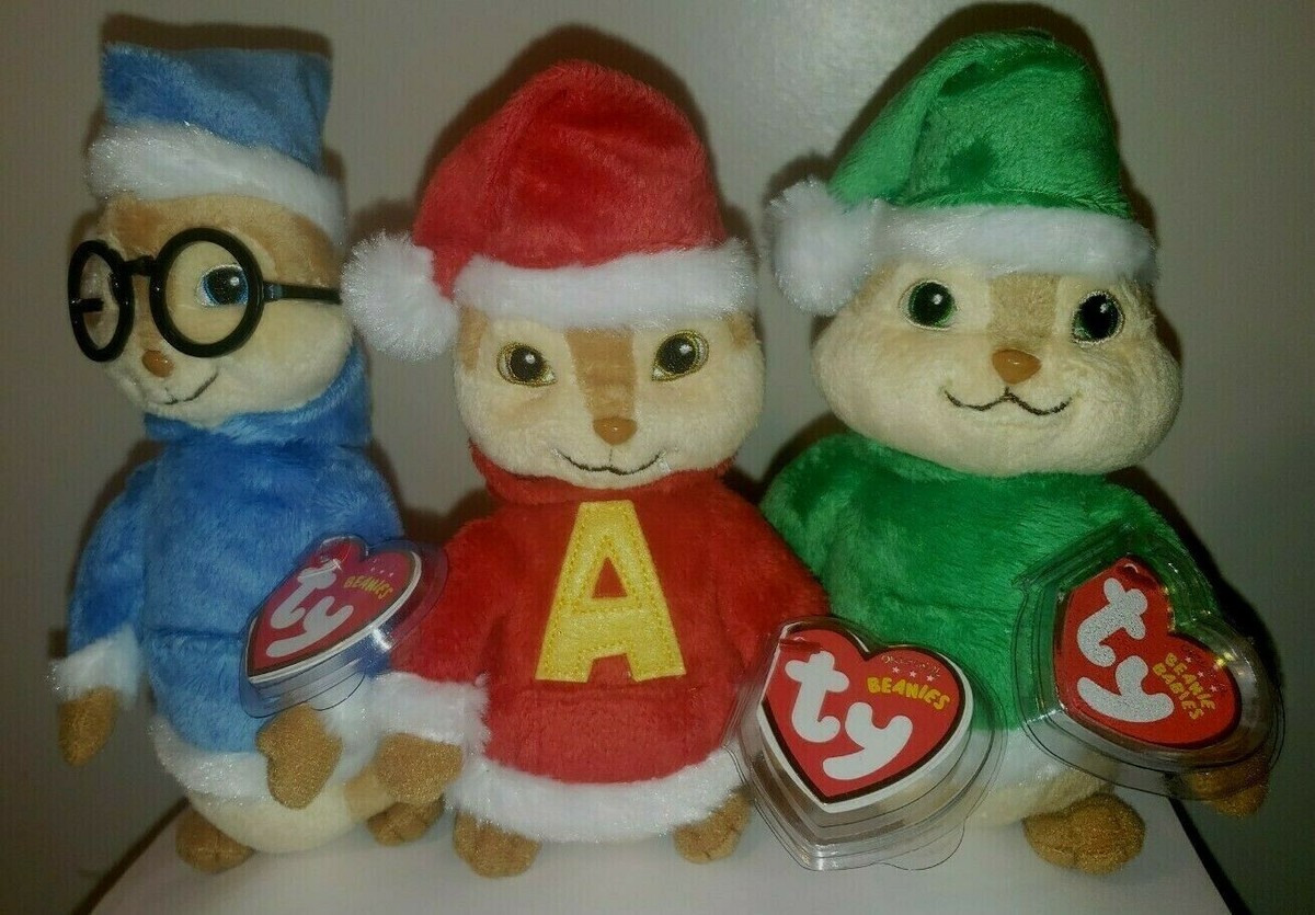 Ty Beanie Babies Alvin The Chipmunks Complete Set Of