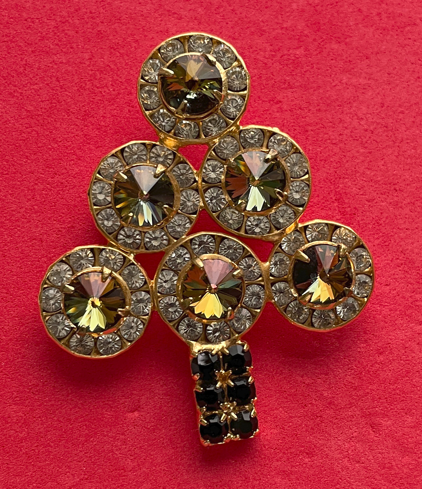 VINTAGE DOROTHY BAUER CHRISTMAS TREE PIN BROOCH ART D… - Gem