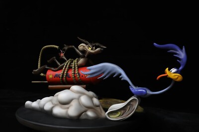 WILE E. COYOTE & ROADRUNNER CUSTOM STATUE 1/4 SCALE PAINTED RARE ...