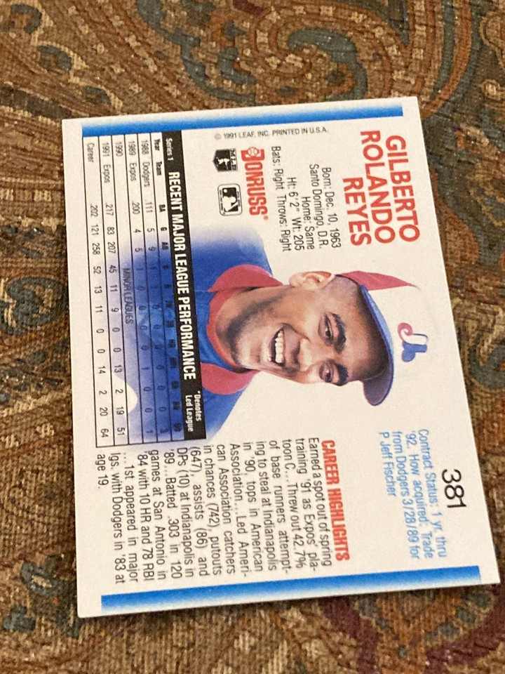 1992 Donruss #381 Gilberto Reyes | eBay