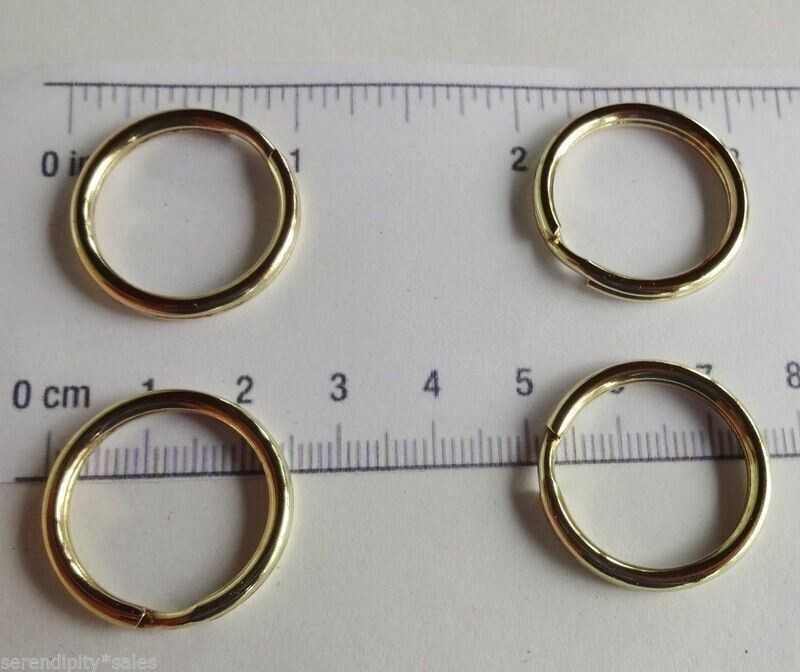 25 Solid Brass Split Key Rings 24mm / 0.97"/ 1" Non Corrosive No Nickel ...