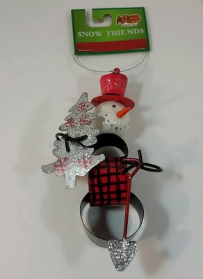 Cracker Barrel Snow Friends Snowman Metal Glitter Snowflake Ornament | eBay