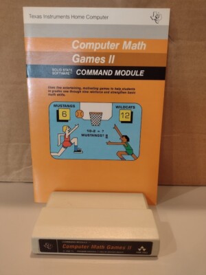 Computer Math Games II, Cartridge and Manual, 1982 ~ Texas Instruments ...