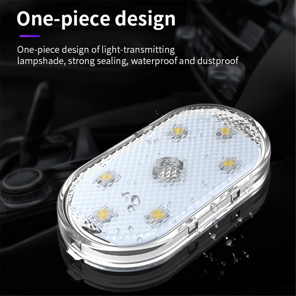 2x Car Interior 6LED Reading Light Finger Touch Sensor Lamps White For ...