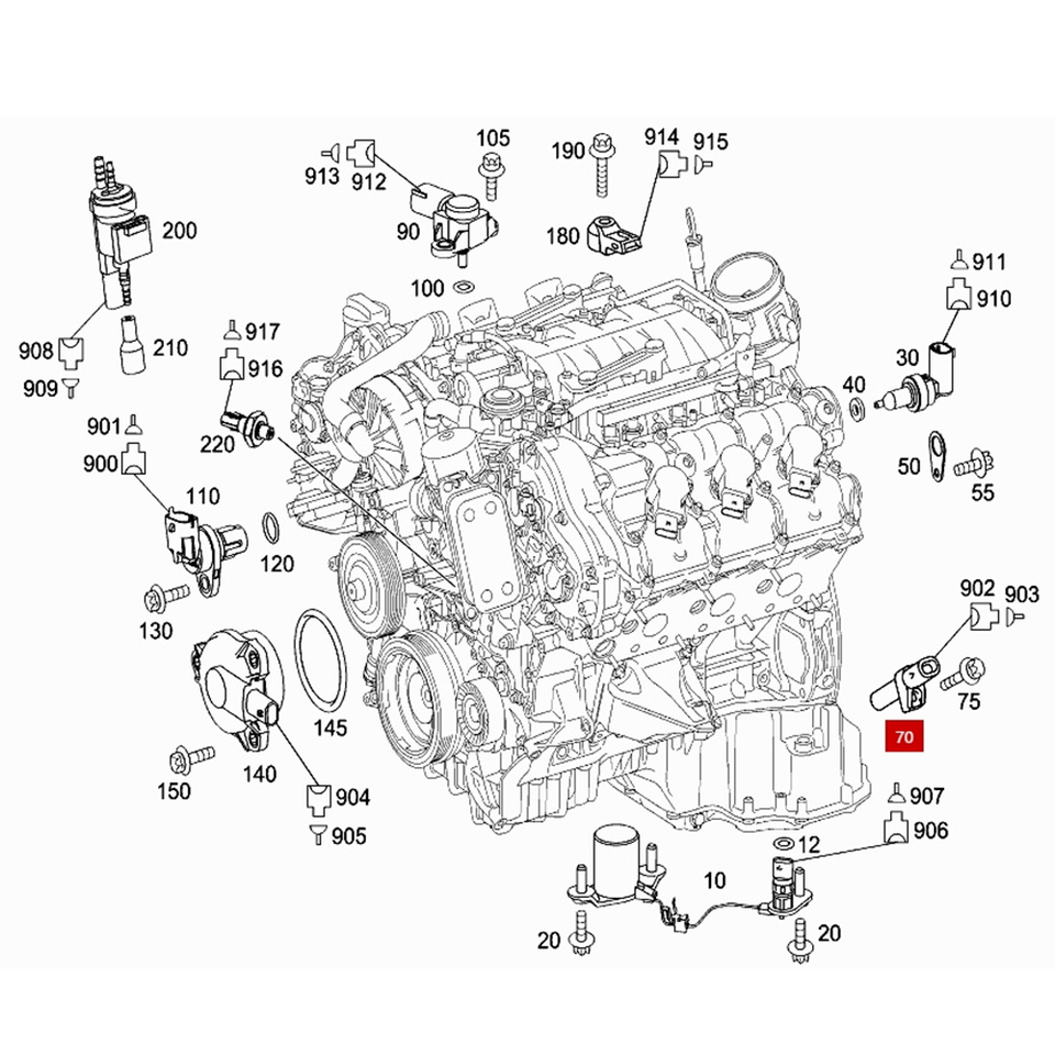 OEM FEBI 0041538728 crankshaft pulse sensor for Mercedes-Benz C350 E300 ...