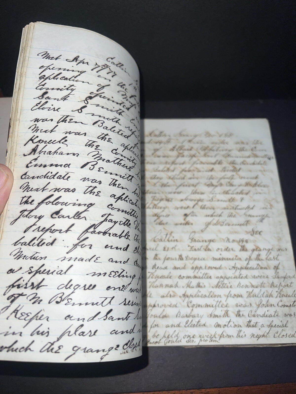 Antique Victorian Hand Written Ledger Catlin New York Grange Chemung Co ...