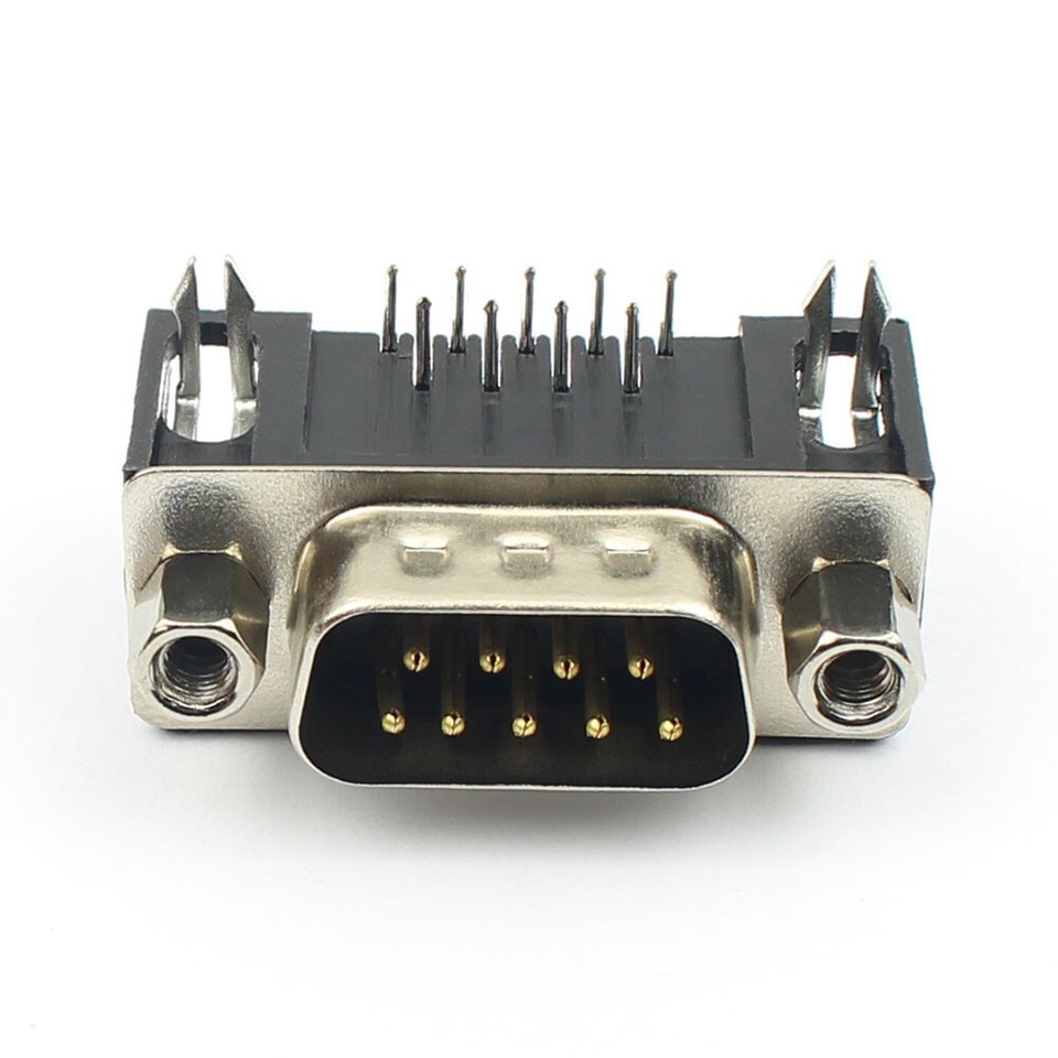 50Pcs D-SUB 9 Pin Male Right Angle PCB Connector Adapter Converter 2 ...