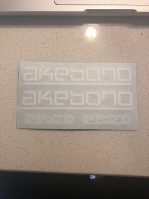 4X Akebono Brake Caliper Decal Sticker Car Emblem Logos White ONLY | eBay