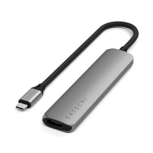 Satechi USB-C Slim Multiport Hub 7-in-1 Ethernet 1Gbit Power Delivery ...