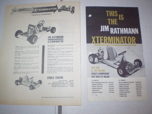 Vintage 1961 Rathmann Xterminator Go-Kart Ad Deluxe Brochure Spec ...