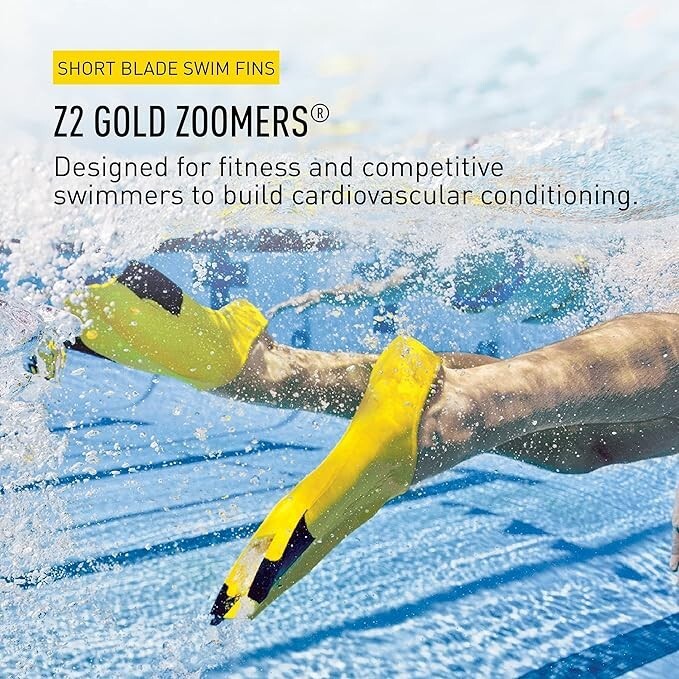 FINIS Z2 Gold Zoomers - Rubber Swim Fins Male 8.5-10 Female 9.5-11 | eBay