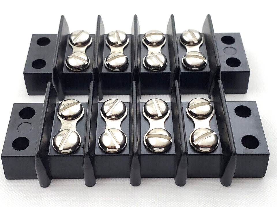 Lot of 2 Cinch 4 Position Dual Row Screw Terminal Strip Blocks Heavy ...