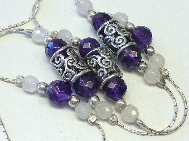 Designer OR PAZ PZ ISRAEL Amethyst Crystal Sterling Silver Station ...
