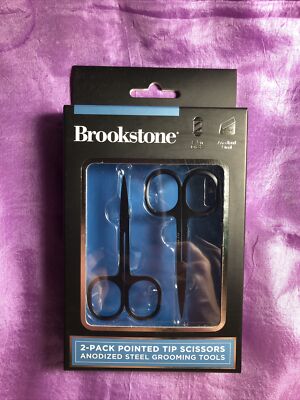 Brookstone Black Coated Anodized Stainless Steel Pointed Tip Scissors 2 ...
