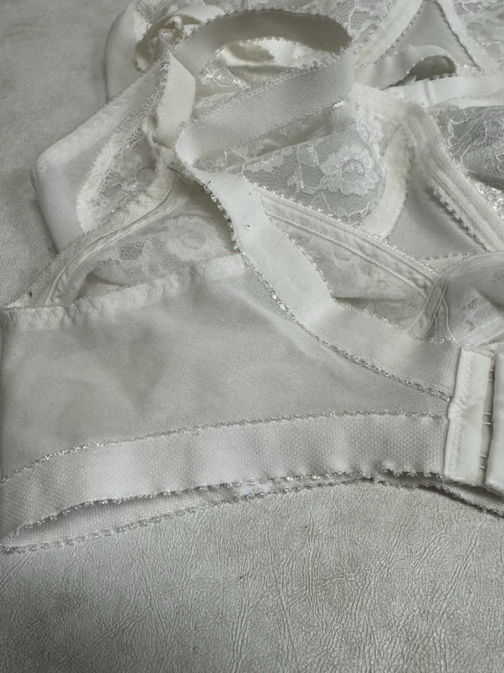 X3 Bras Used Vintage 36C White Wire-Free "Cross Your Heart" Bra by ...