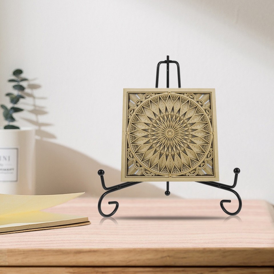 Iron Display Stand Plate Holder with Curved Leg Design for Dish Photo ...