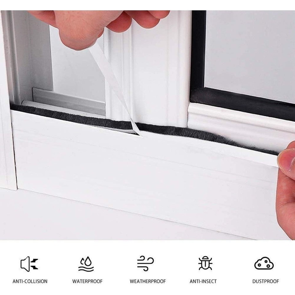 Door Window Seal Brush Strip Self 5 Meter Weatherproof Polyester Fiber ...