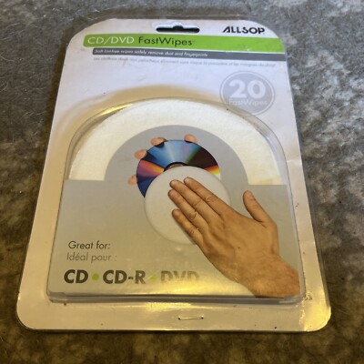 Allsop CD+R/RW DVD+R/RW Fast Wipes Cleaners Removes Dust Fingerprints ...