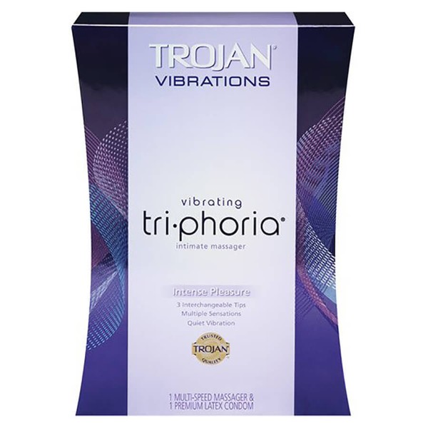 Trojan Vibrating Tri-phoria Intimate Massager Quiet 3 Tips 2j for sale ...
