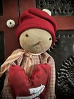 GP Grubby Primitive Snowman Country Farm Rag Doll w Valentine Heart ...