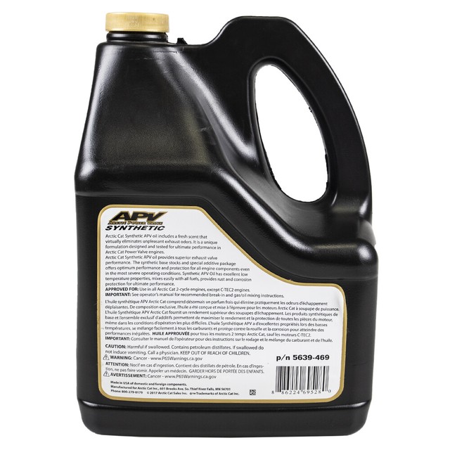 1 Gallon Arctic Cat APV Synthetic 2stroke Snowmobile Injection Oil for ...