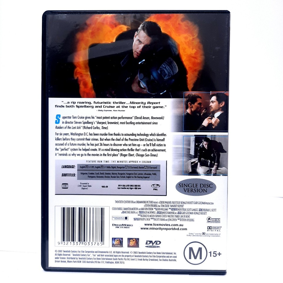 Minority Report (2002) | DVD, R4 | 20th Century Fox, 2003 | Steven ...