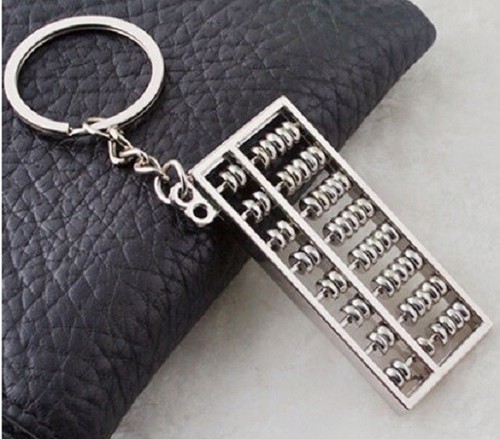 SILVER ABACUS KEYRING ARCHITECT MATHS ACCOUNTANT CALCULATOR KEY CHAIN ...