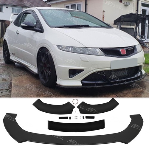 For Honda Civic Type R FN2 2006-2012 Black Front Bumper Spoiler Lip ...