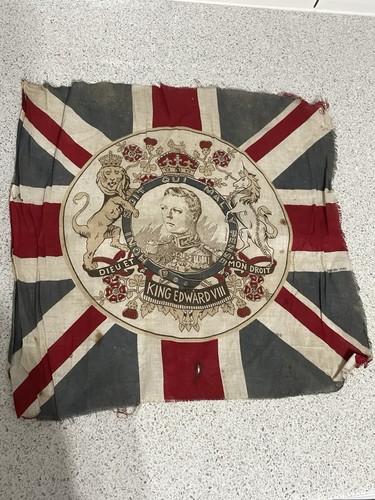 ORIGINAL CLOTH UNION JACK FLAG KING EDWARD VIII 1936 CORONATION (BUT ...