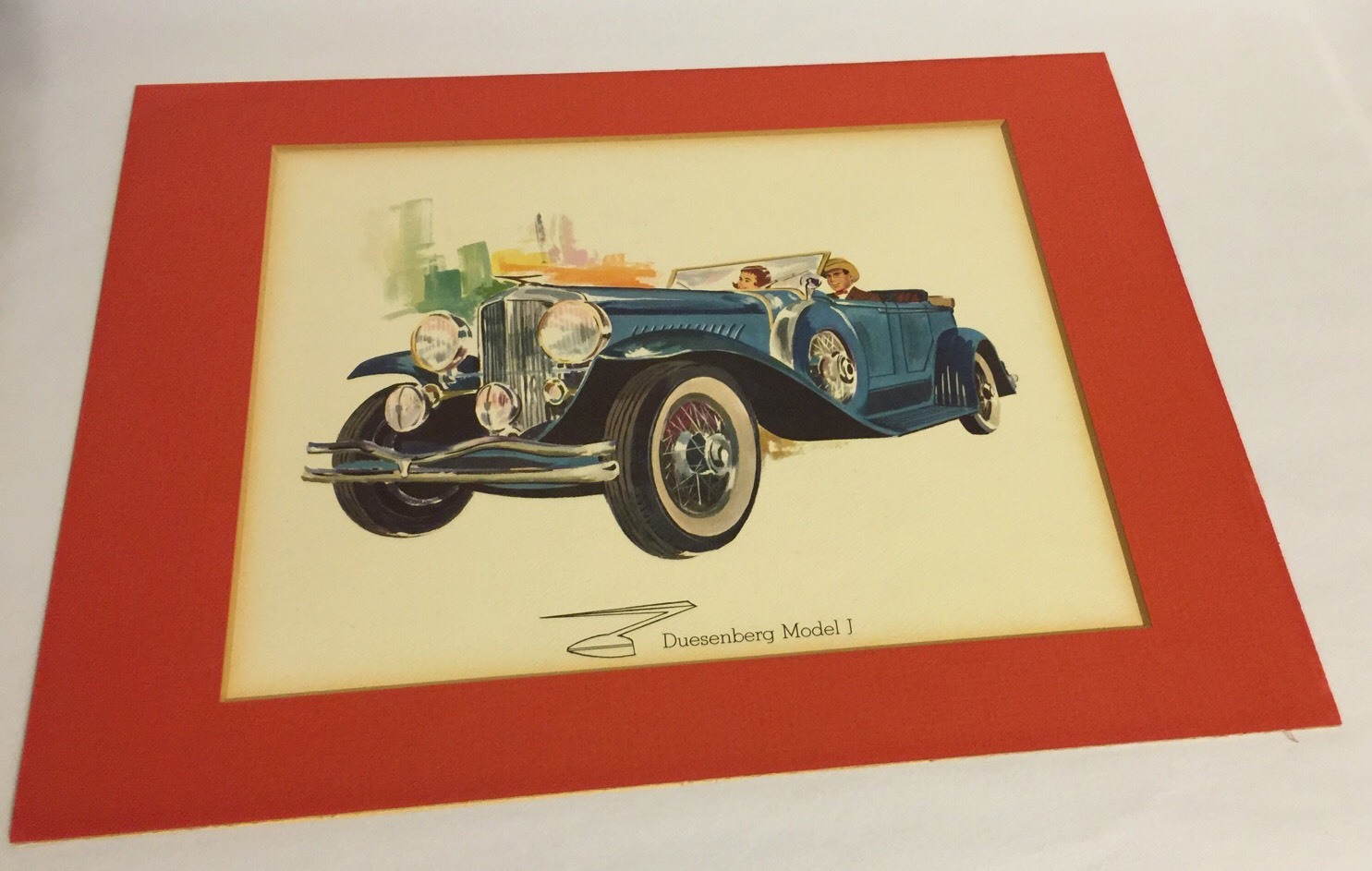 Duesenberg Model J Coupe Vintage Drawing Print 9 X 12" Matted | eBay