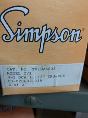 TV1DAA003 SIMPSON METERS | eBay