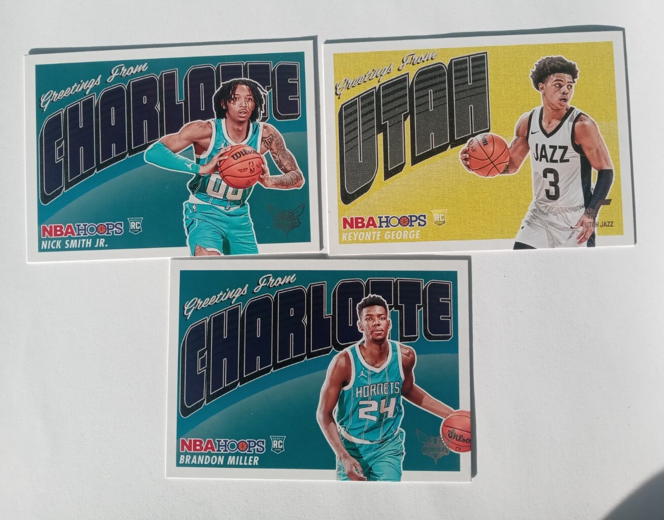 2023-24 NBA Hoops Rookies Greetings From 3 Card Lot -George Smith ...