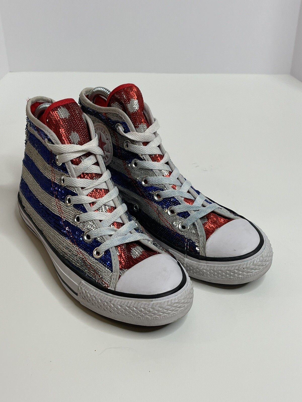 RED, BLUE & SILVER CONVERSE ALL STAR 549638C HI / SIL… - Gem