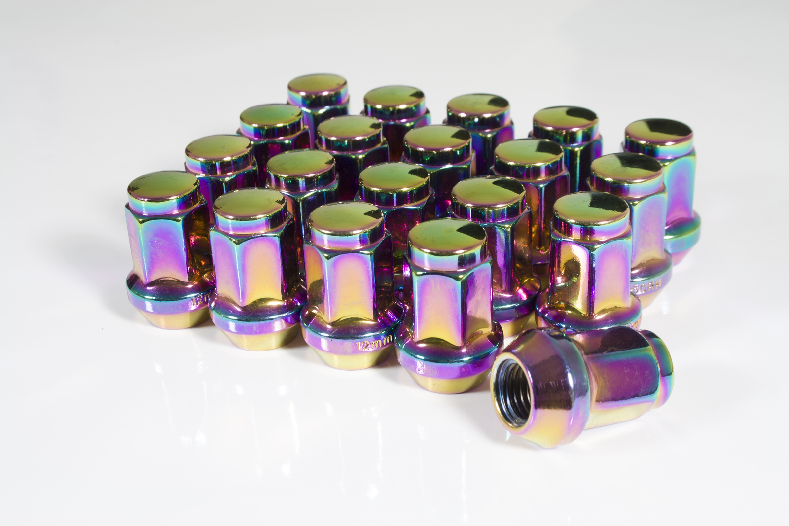 20 x Neo Chrome Wheel Nuts M12x1.25 Fits Subaru Impreza Hatch Sti WRX ...